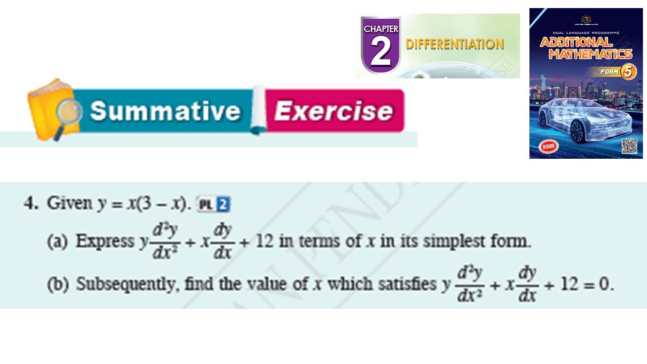 Differentiation summative exercise Q4 pembezaan latihan sumatif form 5 ...