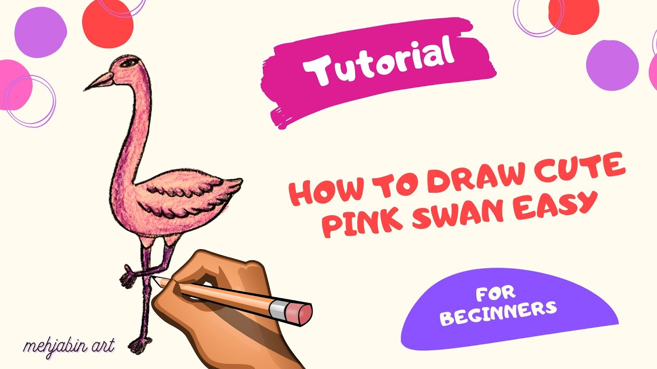 How to Draw Cute Pink Swan Easy Tutorial ,How to Draw a Swan #drawing # ...