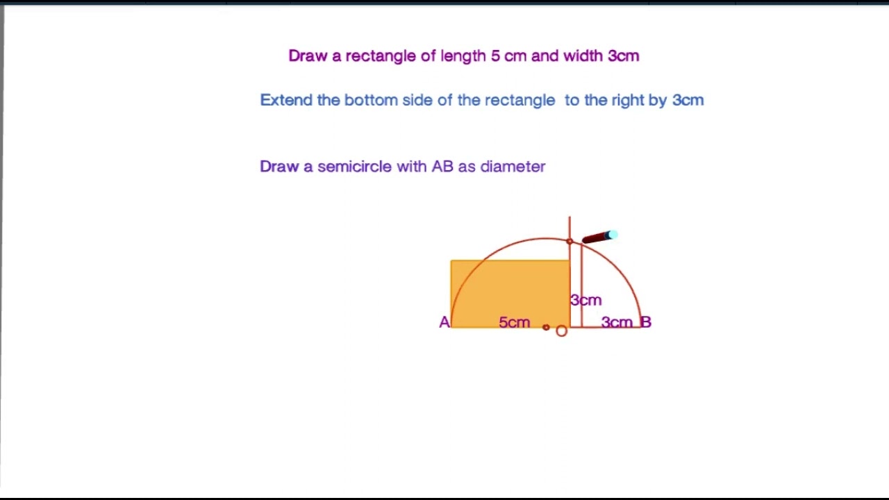 How to draw a square equal in area to a rectangle - YouTube