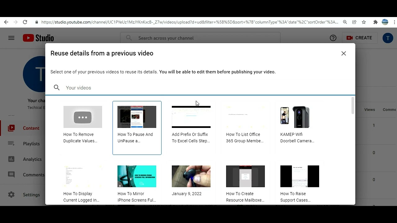 How To Reuse Details Of Existing YouTube Videos on New YouTube Videos ...