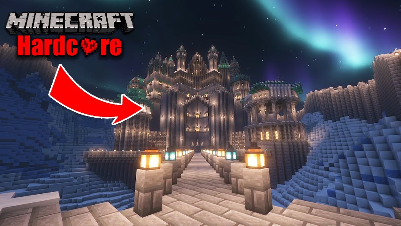 I Built A Winter Castle In Minecraft Hardcore! - YouTube
