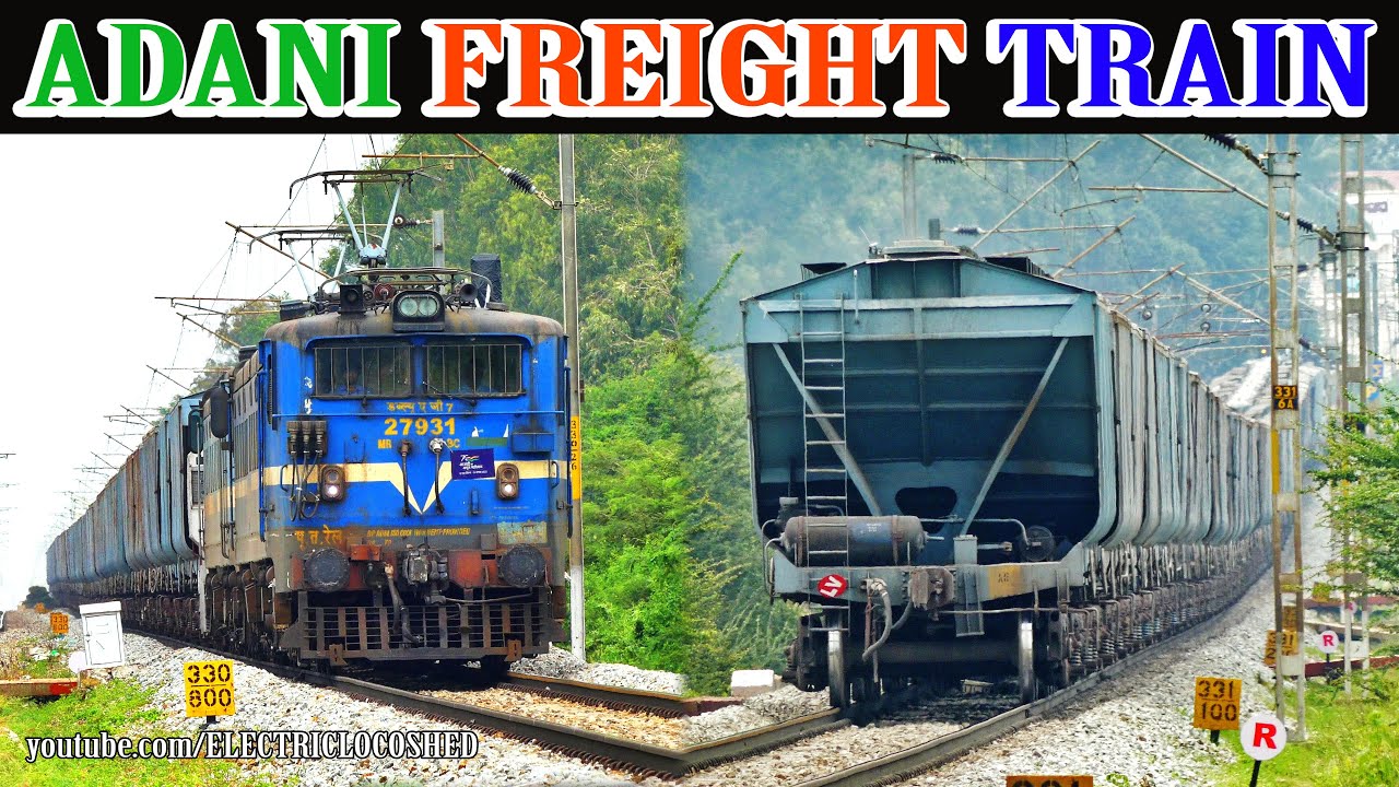"ADANI" Freight TRAIN !! Double VISAKHAPATNAM WAG 7 Locos | Indian ...