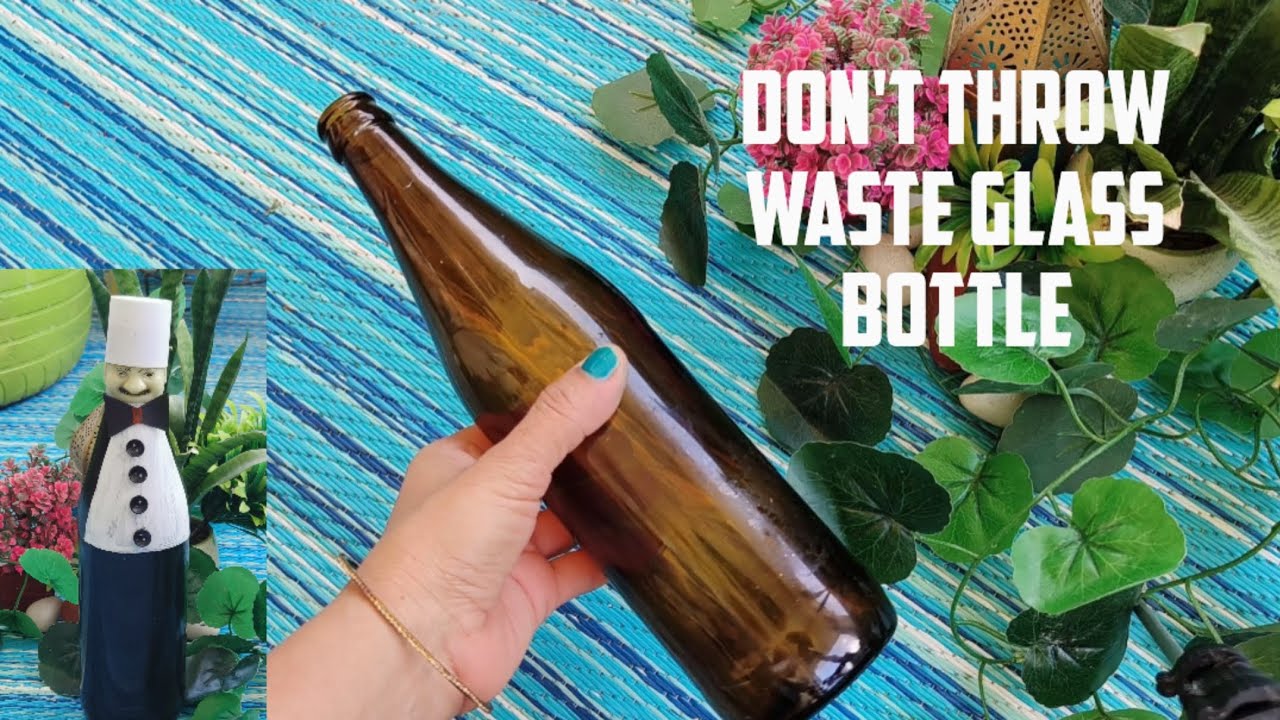 Diy cute chef with waste glass bottle//waste bottle craft idea//diy ...