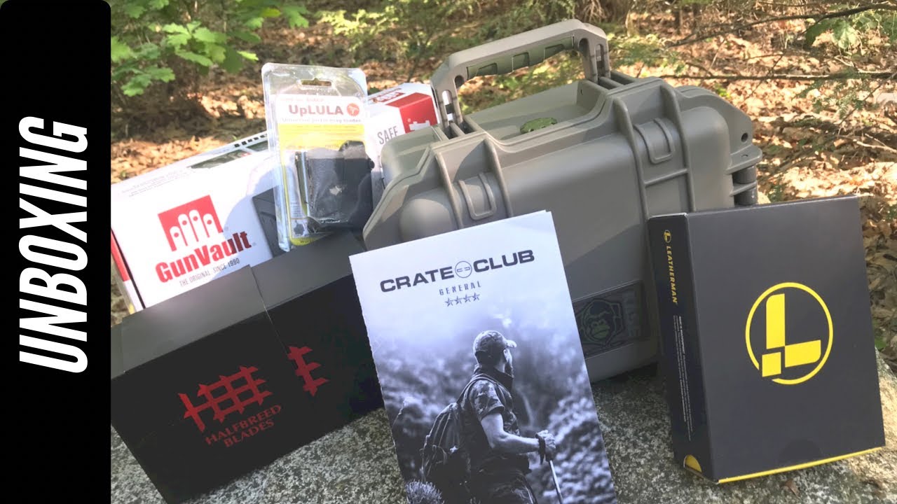 Crate Club UNBOXING: Leatherman, Half Breed Blades, Woobie, Storage ...