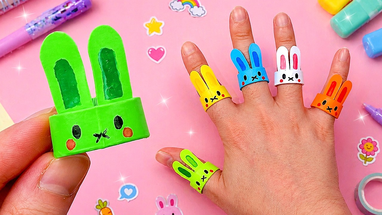 Origami Paper Rabbit Ring How to make paper Ring - YouTube