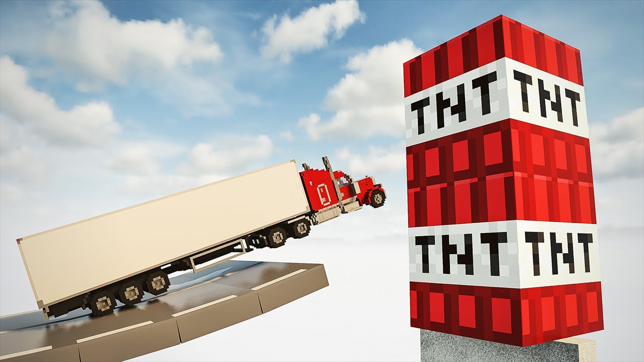 Trucks vs Giant TNT Wall | Teardown - YouTube