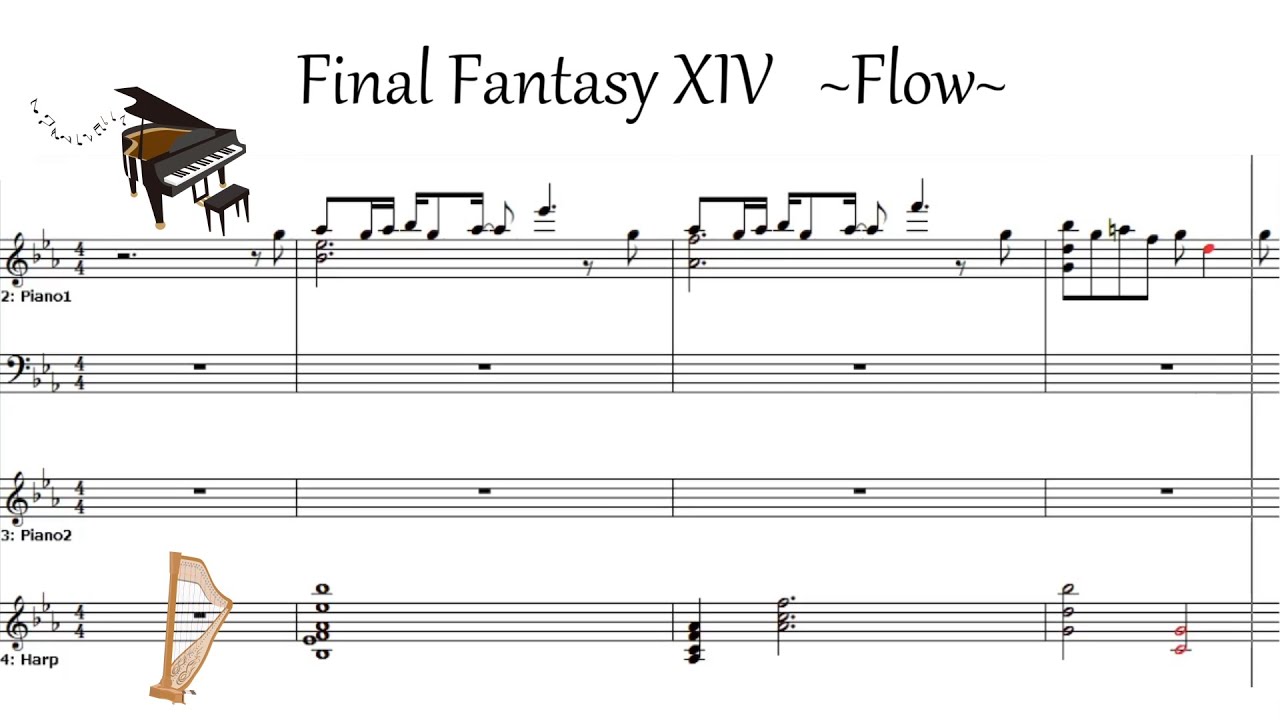 【FF14】Flow - Piano + Harp cover🎹 - YouTube