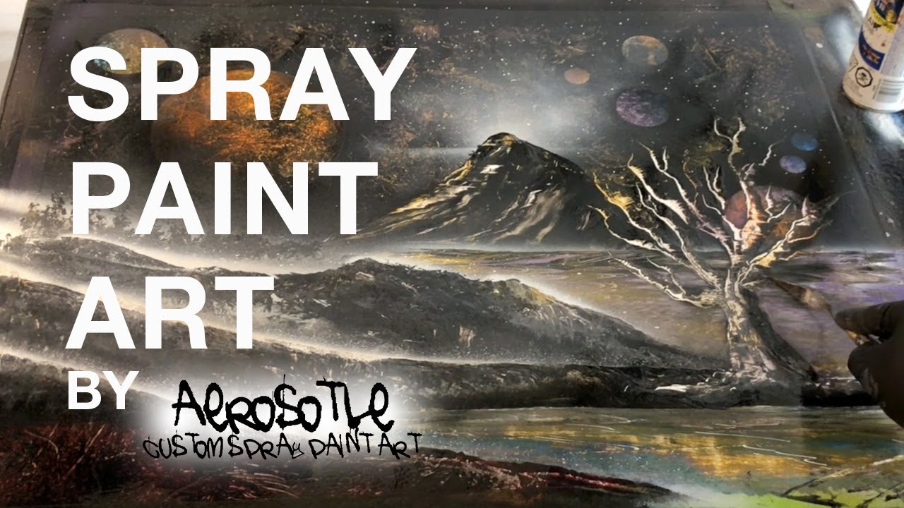SPRAY PAINT ART MOON GALAXY By AEROSOTLE - YouTube