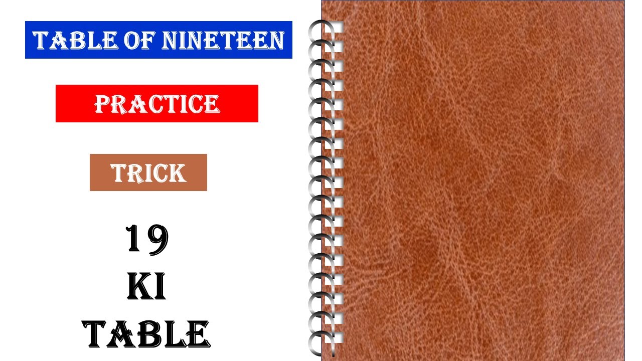 19 ki table | table of 19 | 1 to 100 table | Multiplication Tables in ...