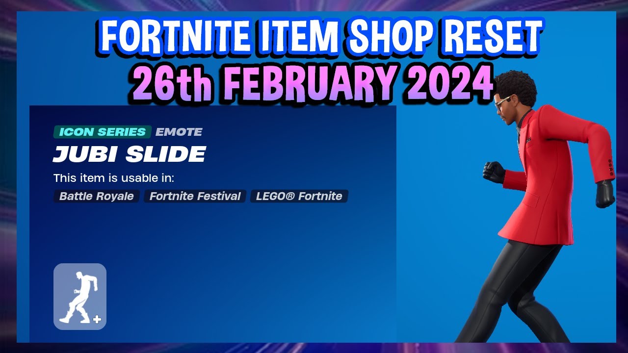 *NEW* JUBI SLIDE ICON EMOTE! (Fortnite Item Shop Reset 26th February ...