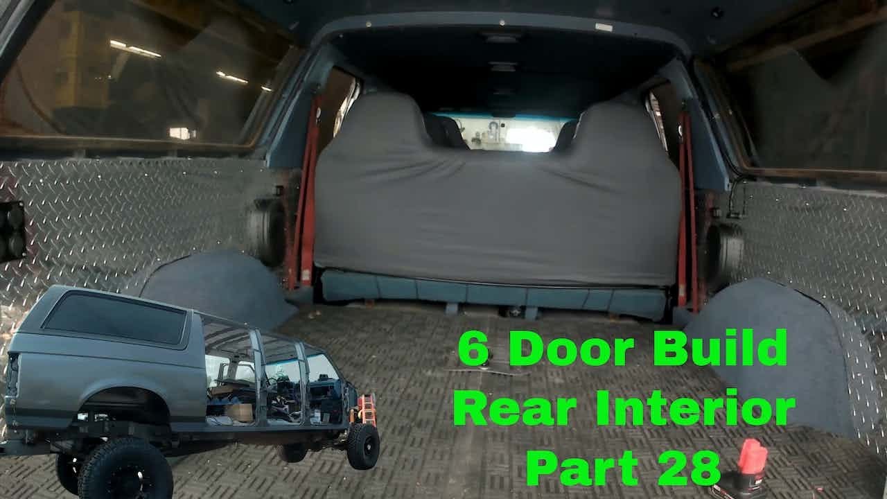 OBS Ford 4X4 Diesel 6 Door Bronco Build - Part 28 - Rear Interior - YouTube