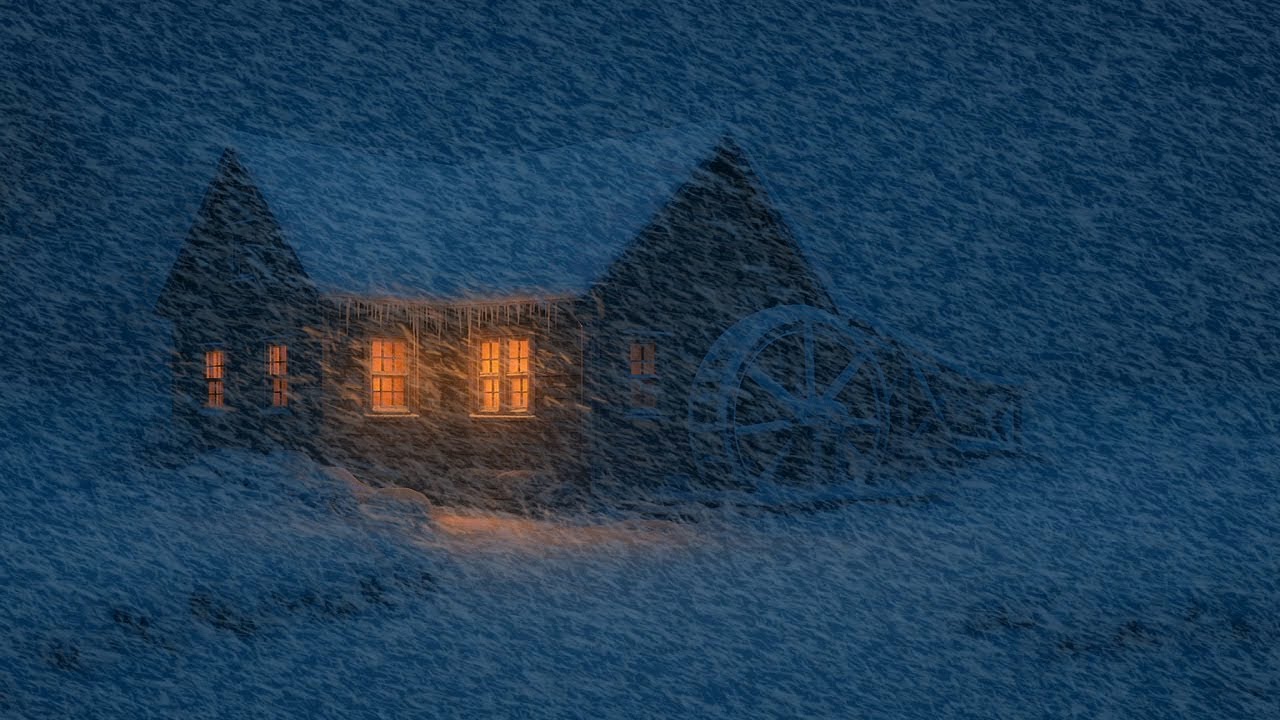 Heavy Blizzard at Night | Cozy Cabin in a Snowstorm | Relaxing Blizzard ...