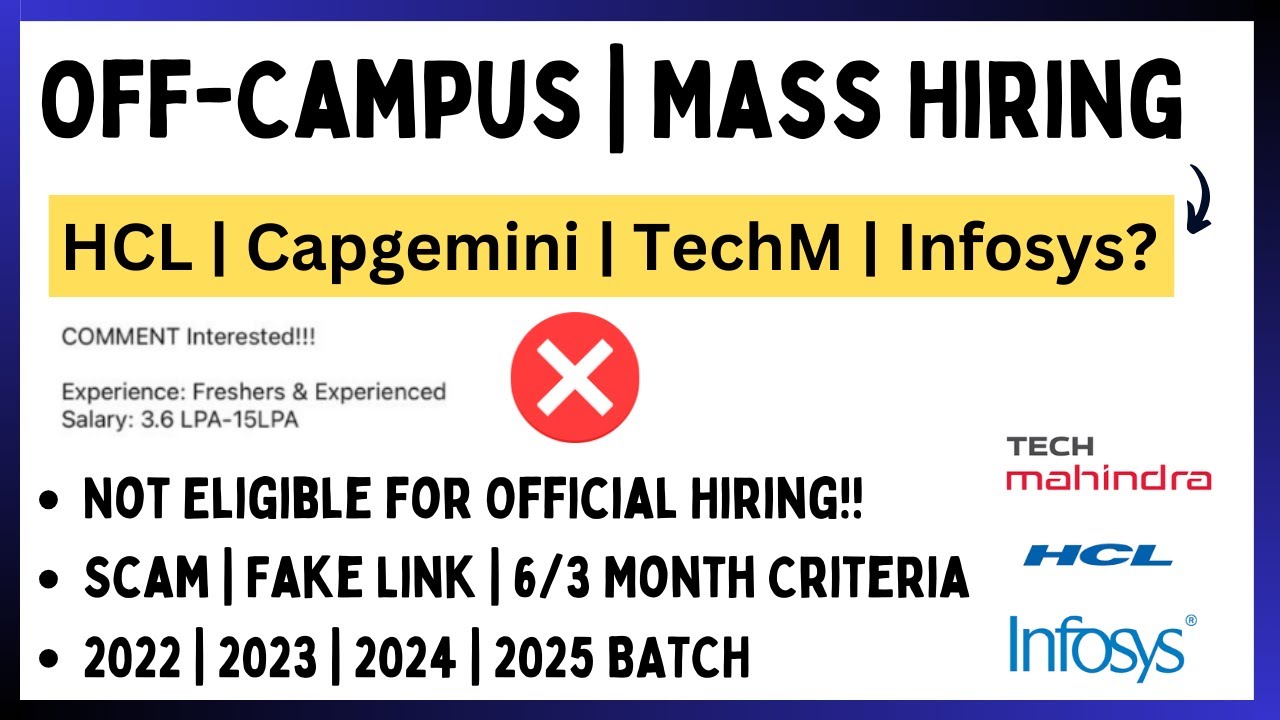 Capgemini | HCL Off-Campus Mass Hiring Started or Not? | Fake Links ...