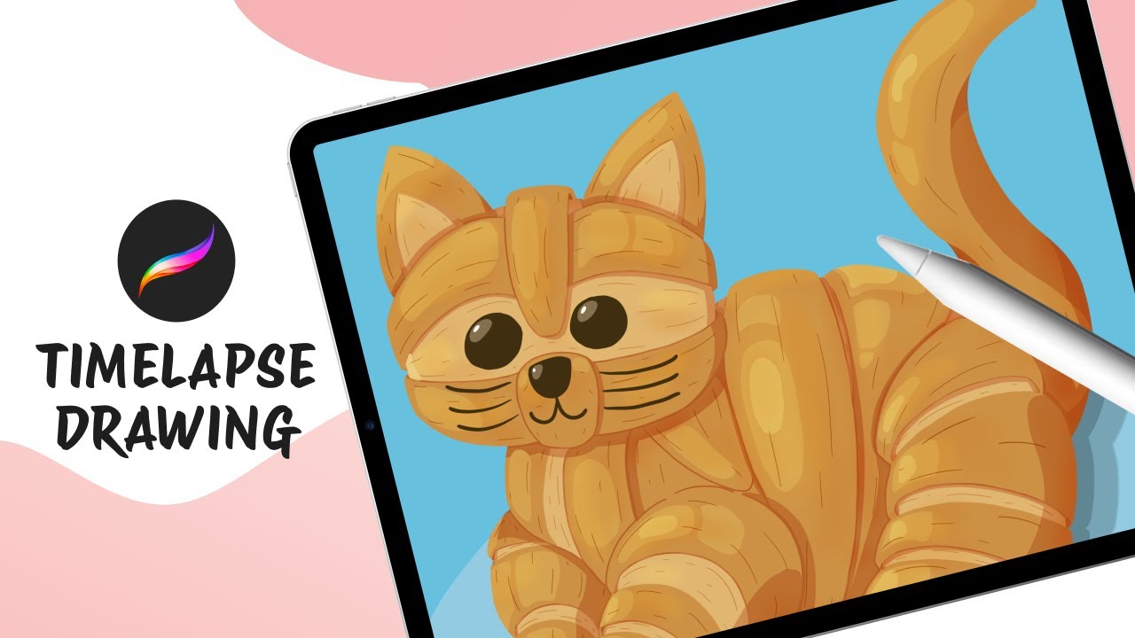 Let's Draw a Croissant Cat! | Procreate Timelapse - YouTube