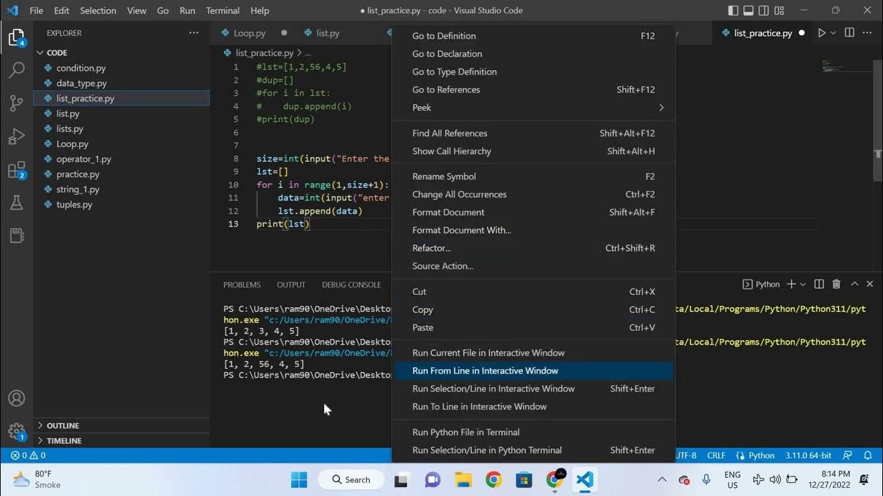 Python Lecture 112list Youtube