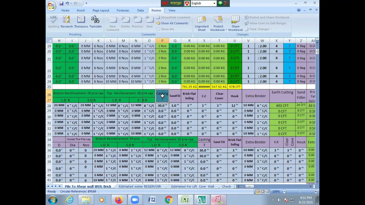 Estimate Excel File Class For Pile Cap 2021 - YouTube