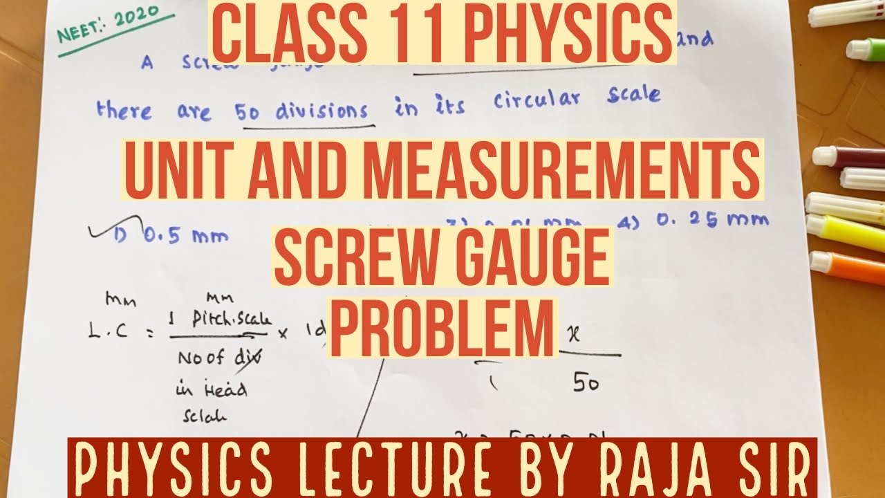 Units and Measurements class 11 physics | Problem | Screw gauge ...