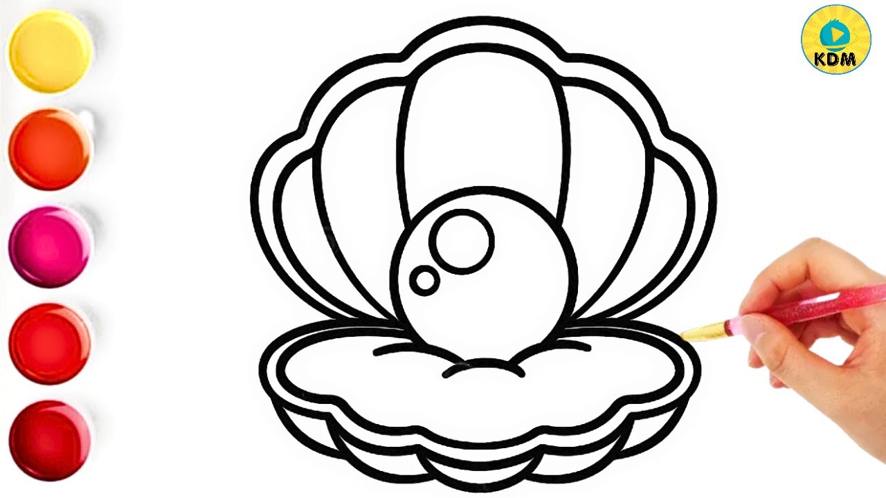 PEARL WITH SHELL EASY DRAWING | HOW TO DRAW| EASY DRAWING FOR KIDS ...