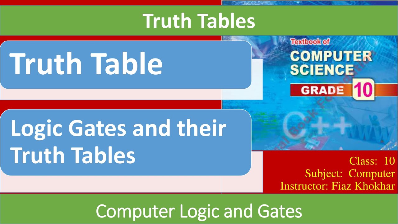 10th class Computer science federal board unit 6|Truth Table, and ,OR ...