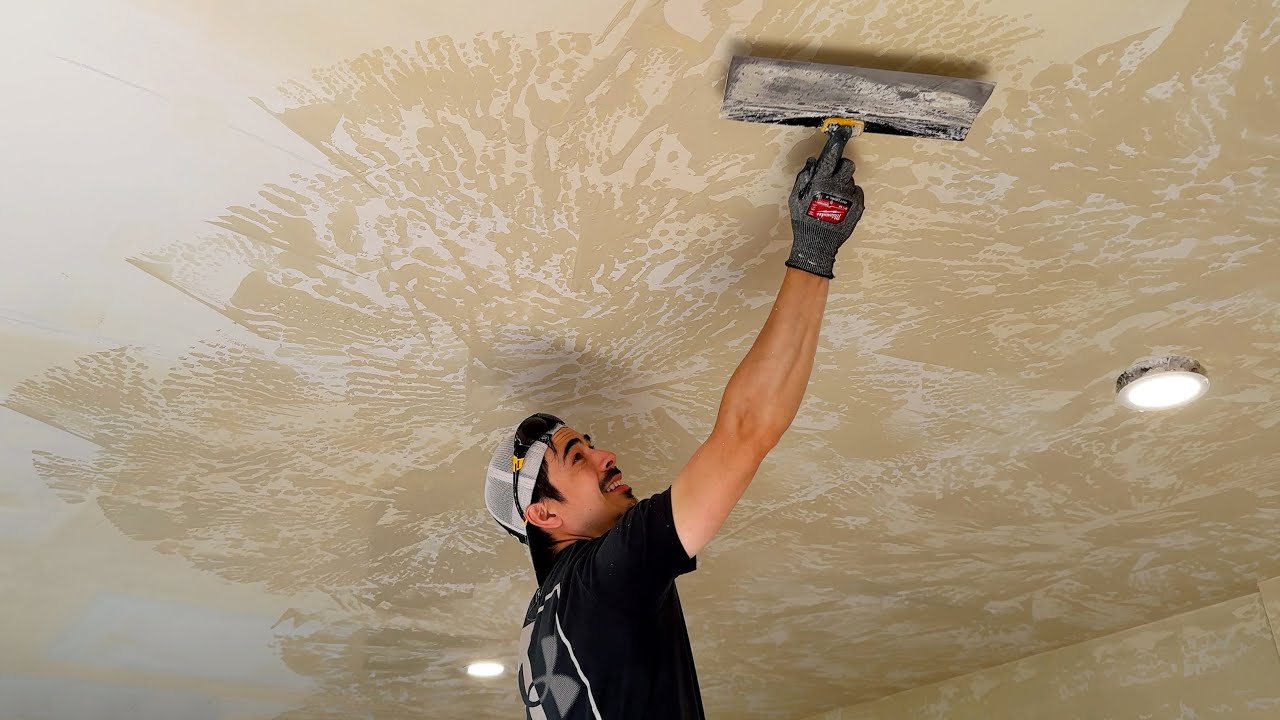 Skip Trowel Texturing Ceiling & Walls – Converting our Garage into ...
