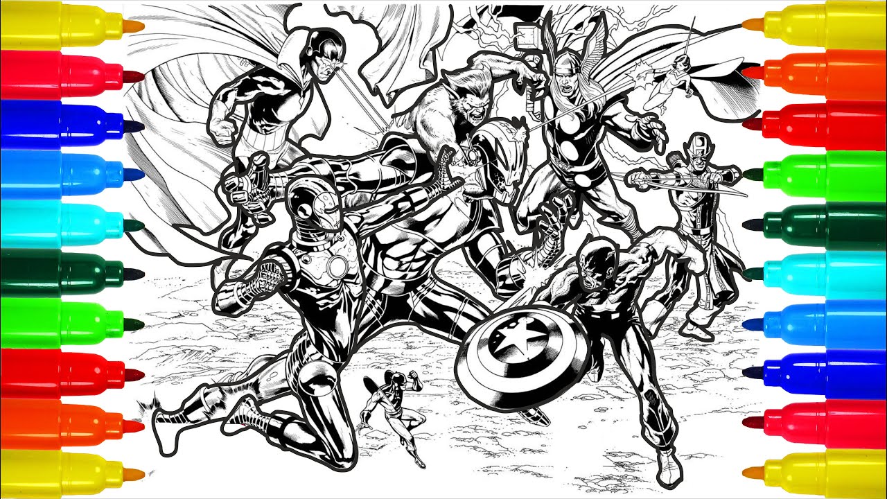 Marvels Battle Coloring Pages - YouTube