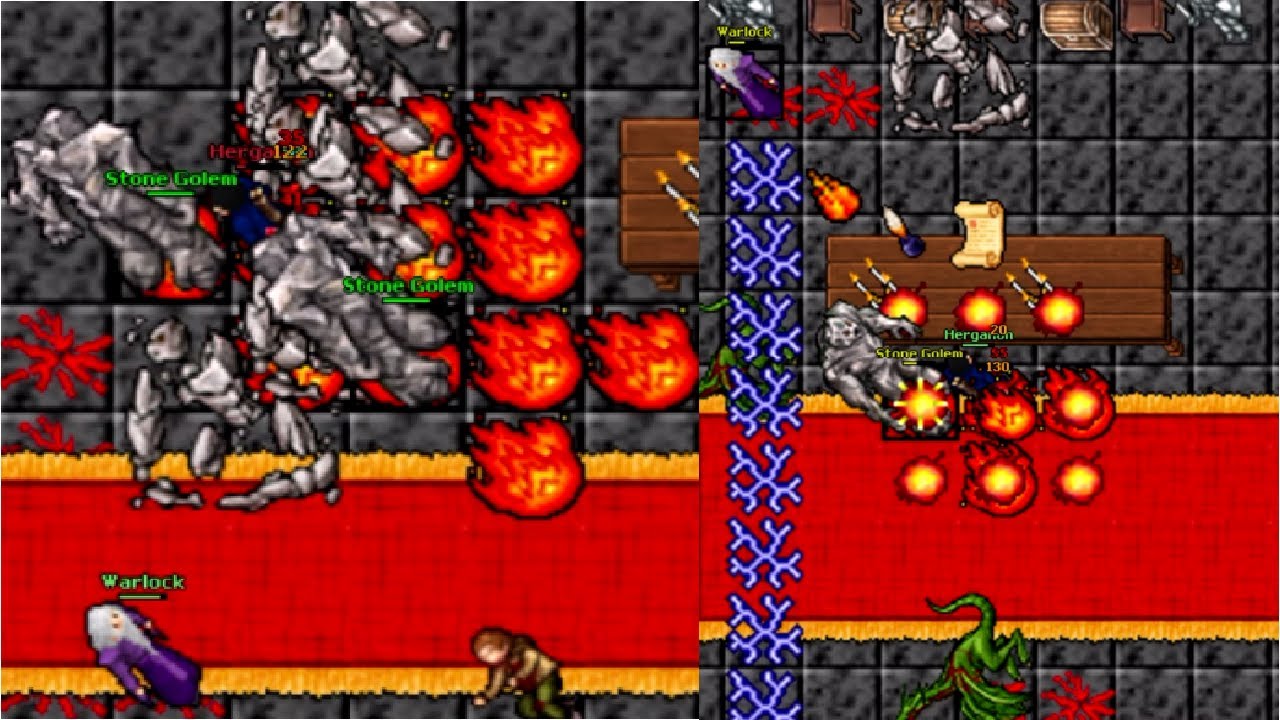 Old Tibia - Herganon RP 120 hunting Warlocks (Harmonia 2005 7.4) - YouTube
