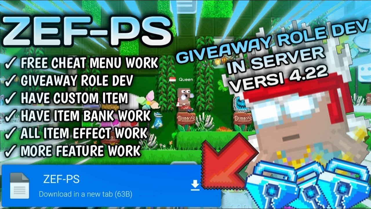 FREE ROLE DEVELOPER😱 [ VERSI 4.22 ] || GTPS TERBARU 2023 || Growtopia ...
