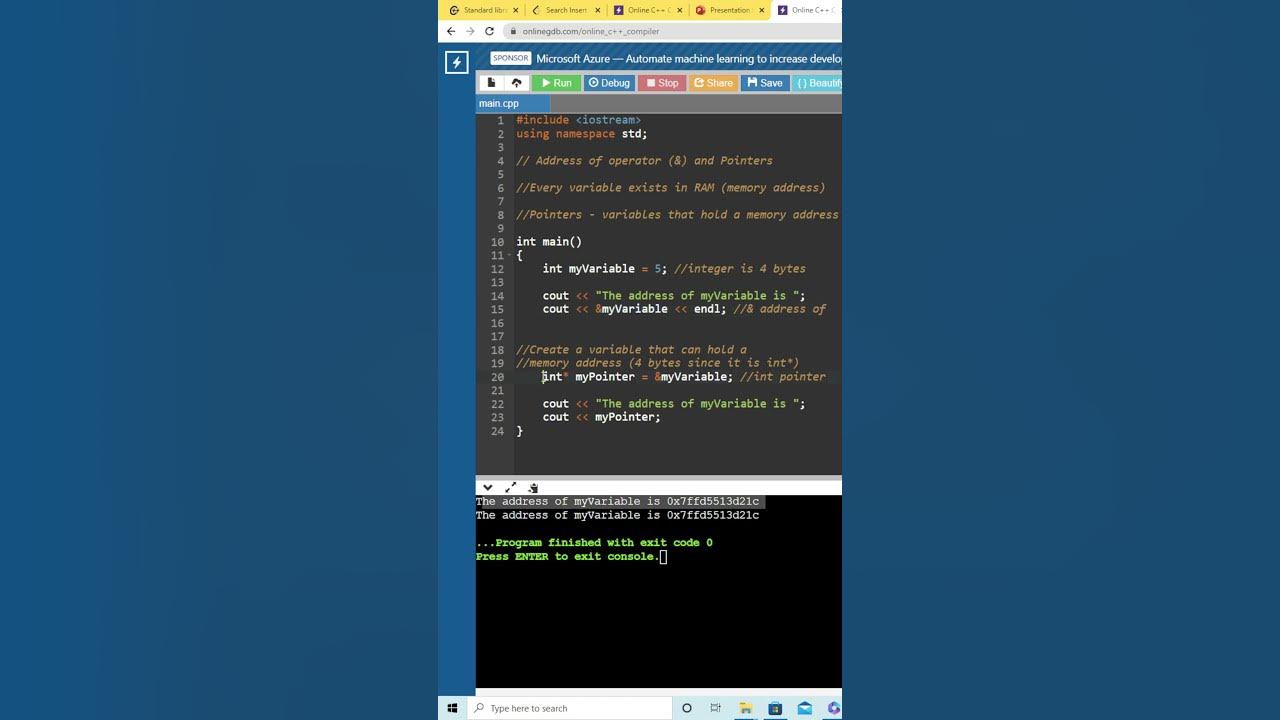 Memory Addresses Pointers In C Part 2 Shorts Programming Cplusplus Pointers Ram Youtube