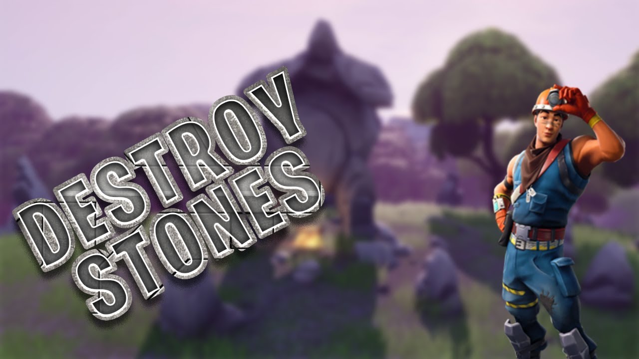 DESTROY STONES CHALLENGE GUIDE (Easy XP Glitch) | Fortnite - YouTube
