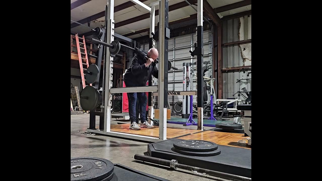 Last set of 12 safety squat bar good mornings with 105 - YouTube