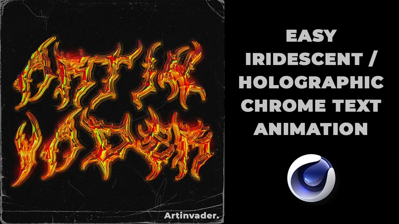 Easy iridescent/ holographic chrome text animation for Cinema 4D for ...