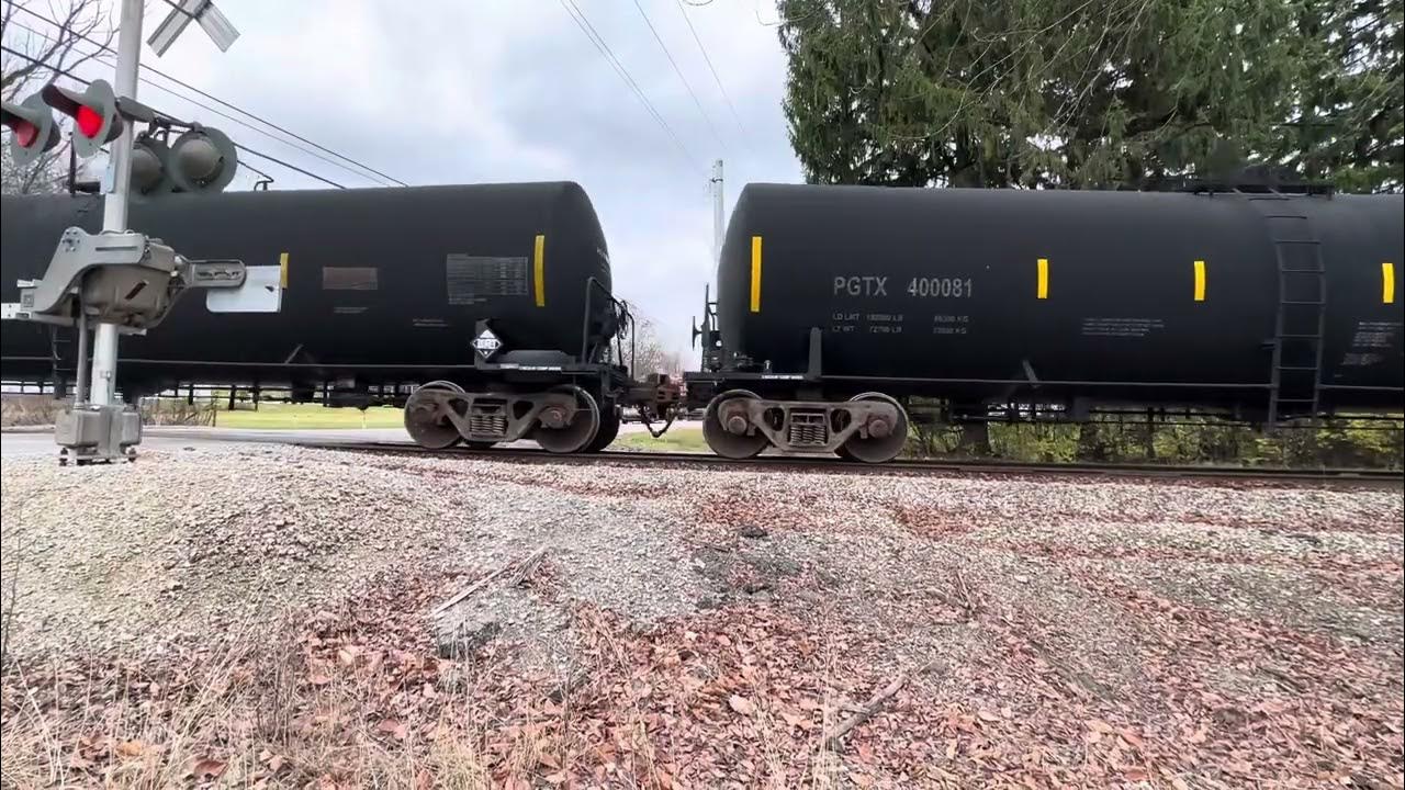 I&o southbound coming through Springfield Ohio ex Bnsf dash 9 iory 4898 trailing 2nd Iory 4481 ...
