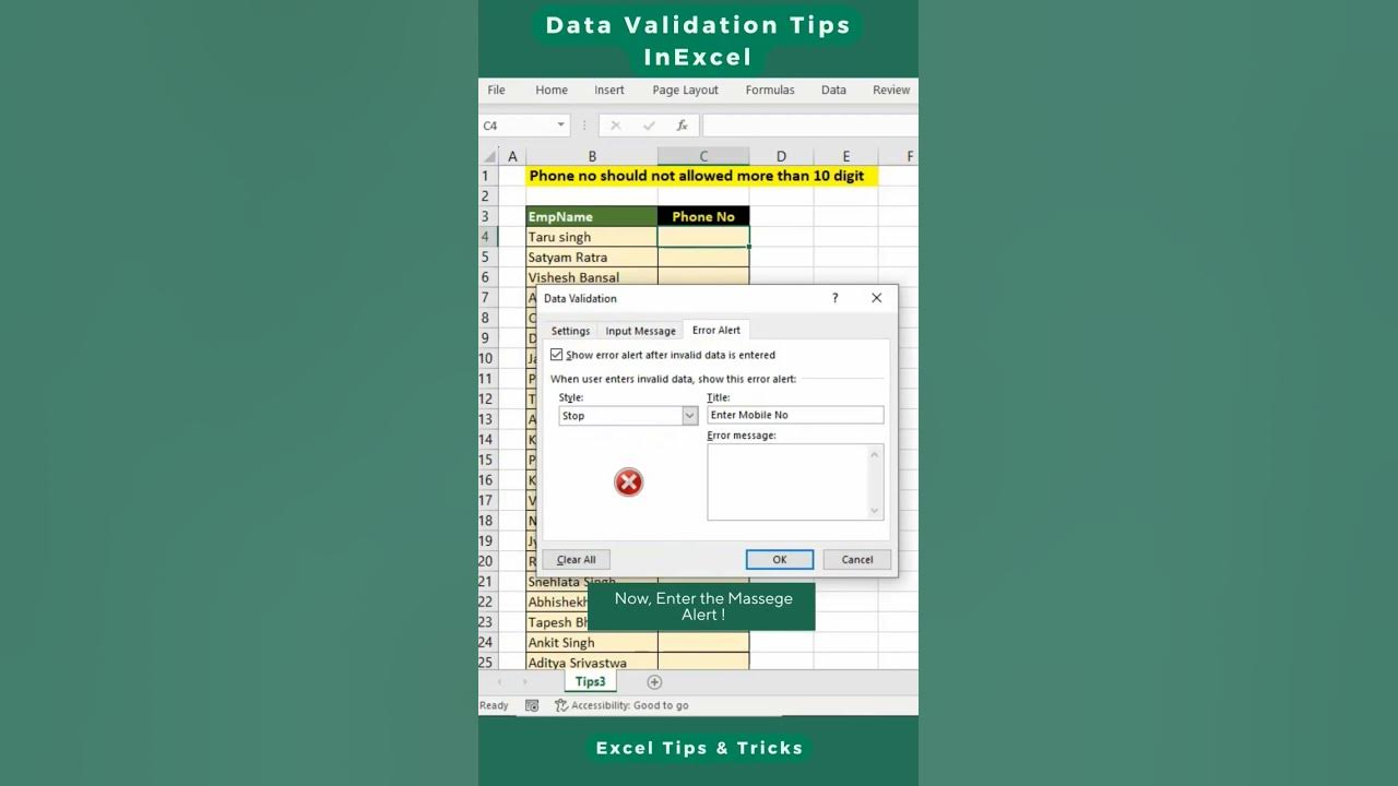 Data Validate Tips In Excel L How To Create Drop Down Shorts Excel