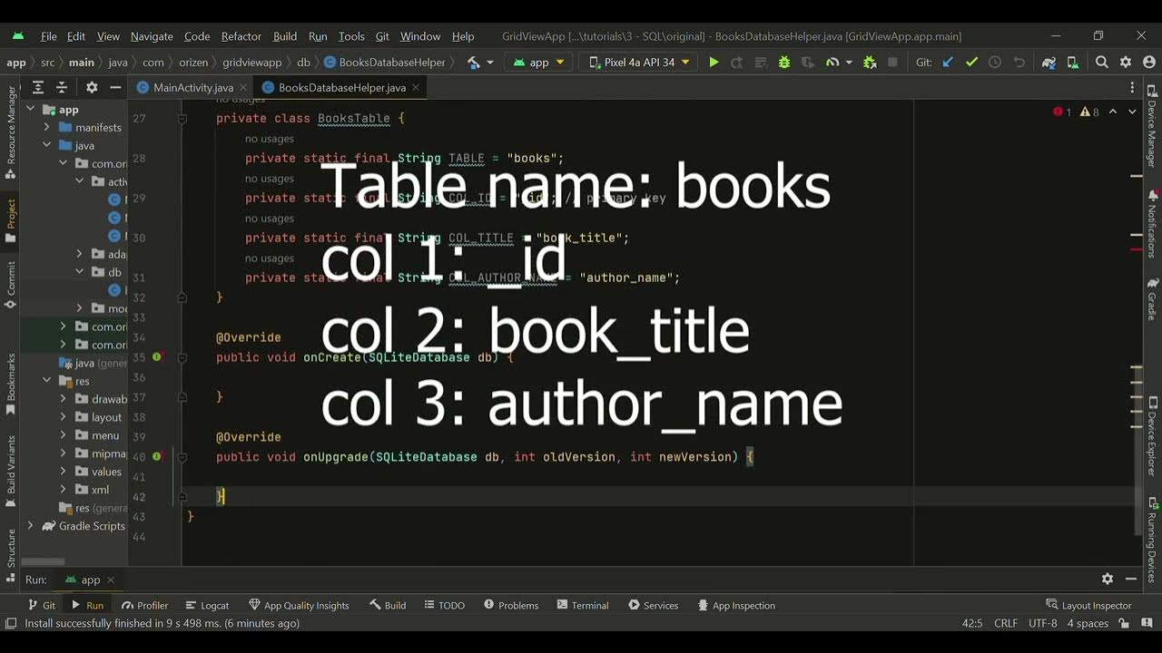 Quick Hits 5 Create A Database Helper For Book Data Store Youtube