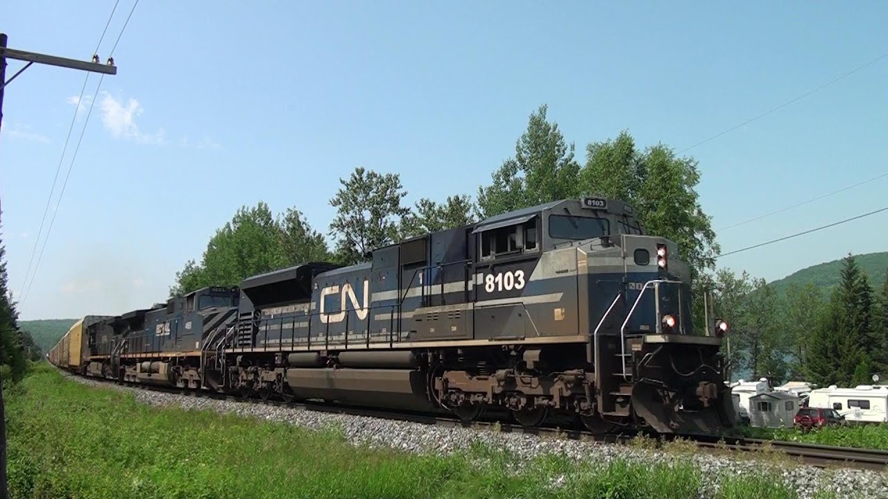 CN 8103, an SD70ACe With an All Blue Lashup 07-12-2015 - YouTube