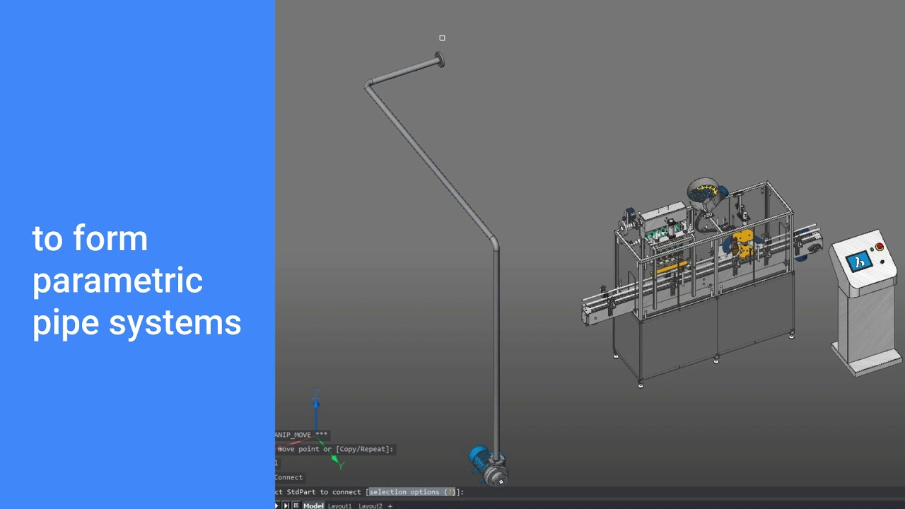 Pipe Design Tools - BricsCAD Pro & Mechanical - YouTube