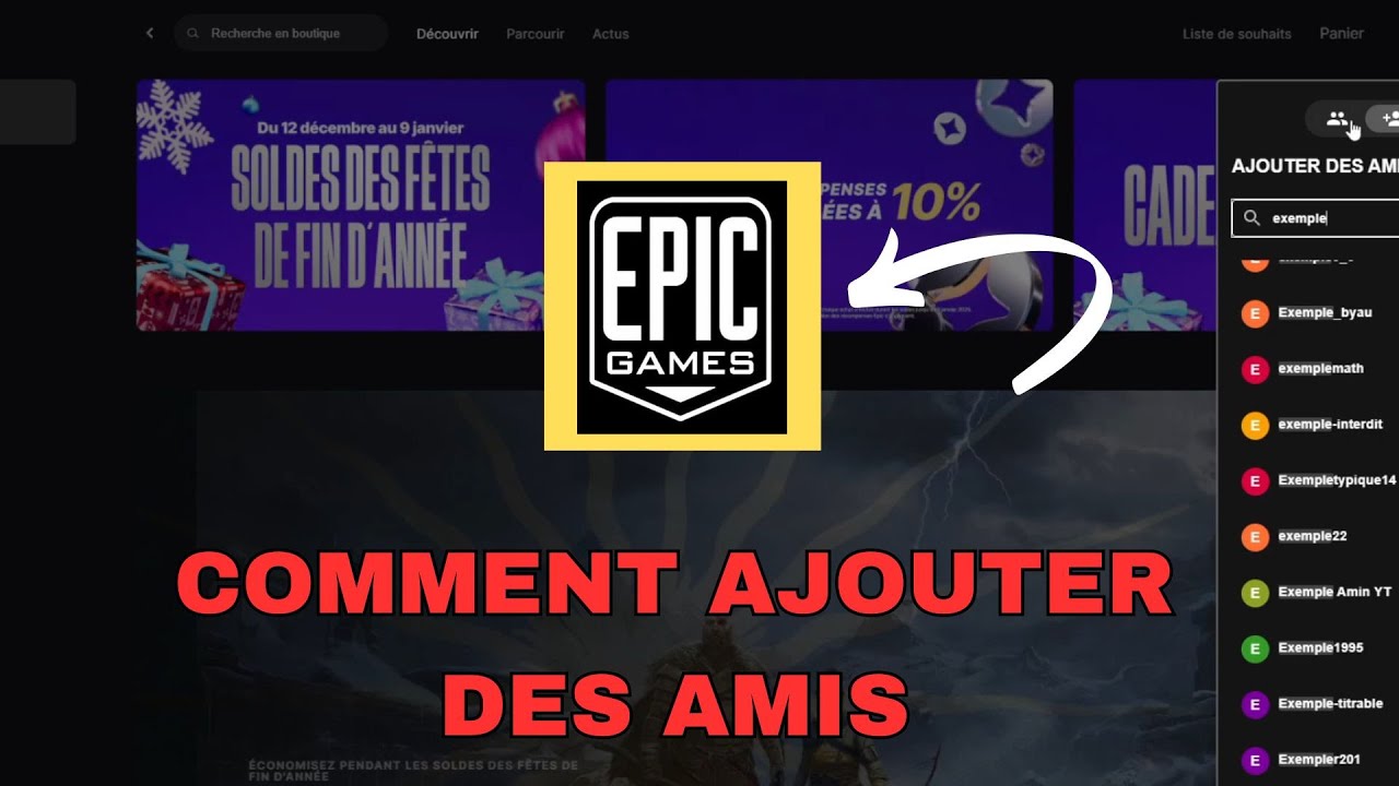COMMENT AJOUTER DES AMIS SUR EPIC GAMES / AJOUTER DES AMIS EPIC GAMES ...