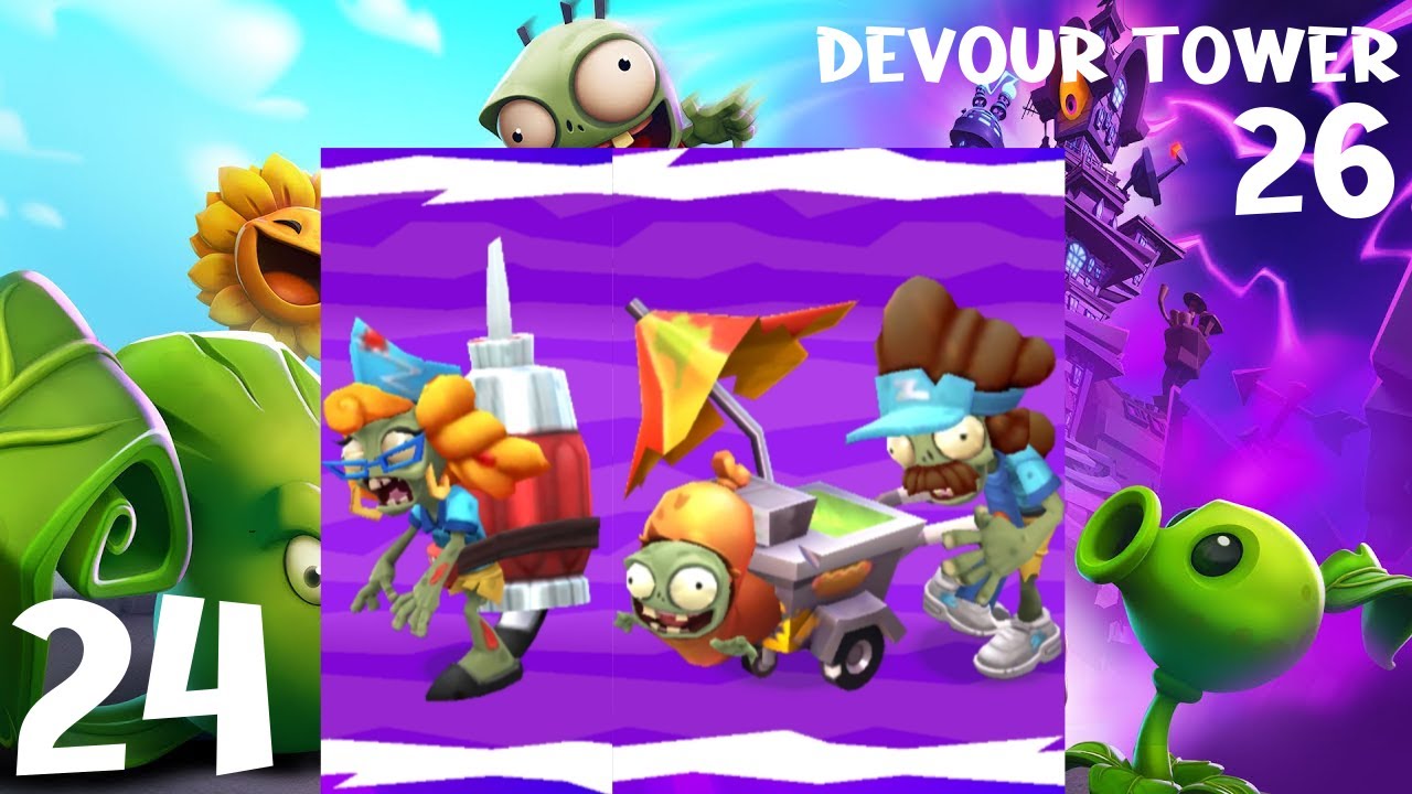 Devour Tower 26 Strategy - Plants vs. Zombies 3 Gameplay (no commentary ...