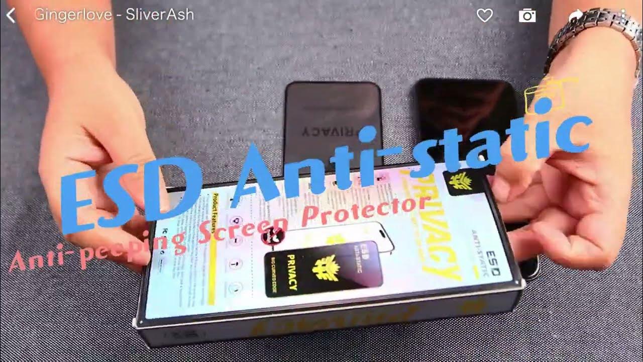 ESD Anti-static Tempered Glass Anti-peeping Screen Protector - YouTube