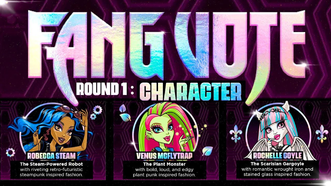 🎀💀MONSTER HIGH💀🎀| NEWS 2022 ️|Fang Vote ROUND 1 Character, Venus ...