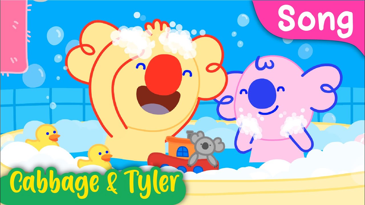 Bath Song | English Sing-along Kids Songs | Cabbage & Tyler 🌺Singing ...