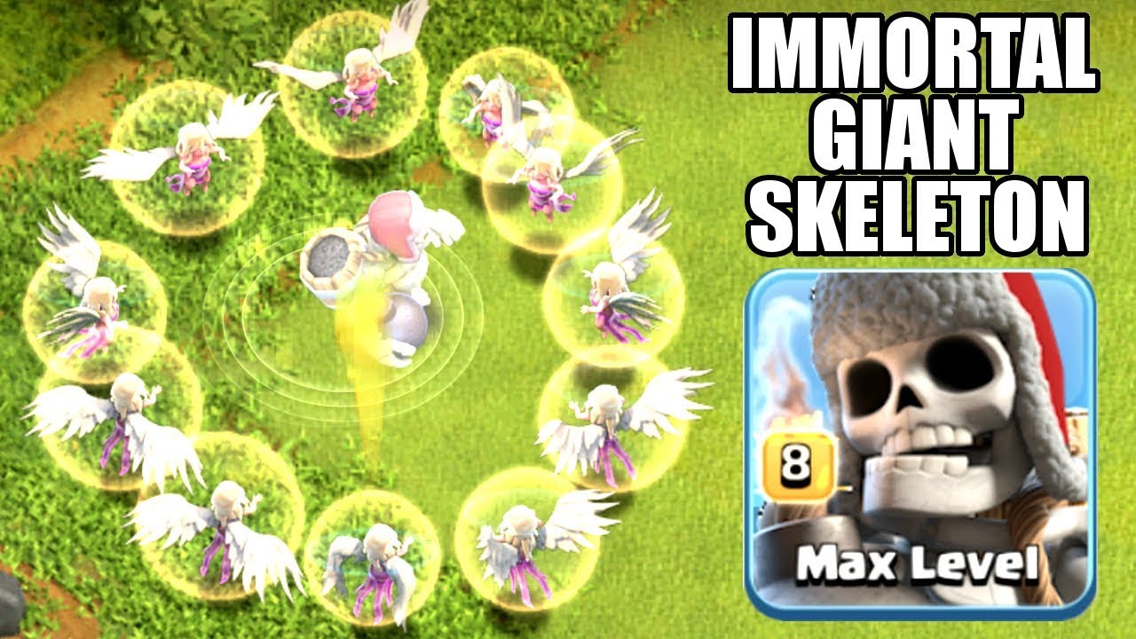 INVINCIBLE GIANT SKELETON!!...CAN'T BE KILLED!? - Clash Of Clans - YouTube