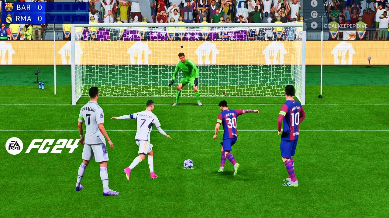 MESSI VS RONALDO ! EA FC 24 ! BARCELONA VS REAL MADRID ! UCL FINAL ...