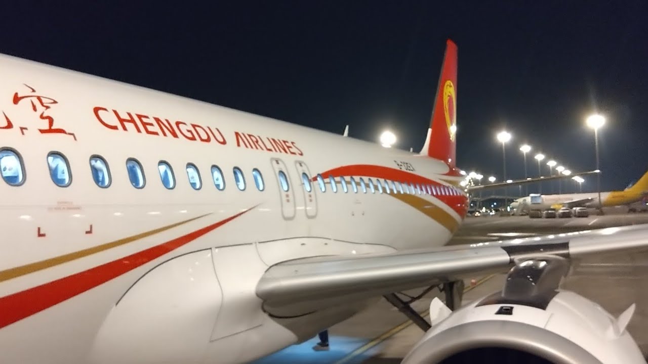 Rare Chinese Airline in China, Chengdu Airlines on the ramp at Chengdu ...
