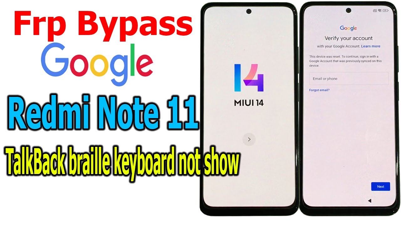 FRP Bypass Google account lock Redmi Note 11 MIUI 14, android 13 ...