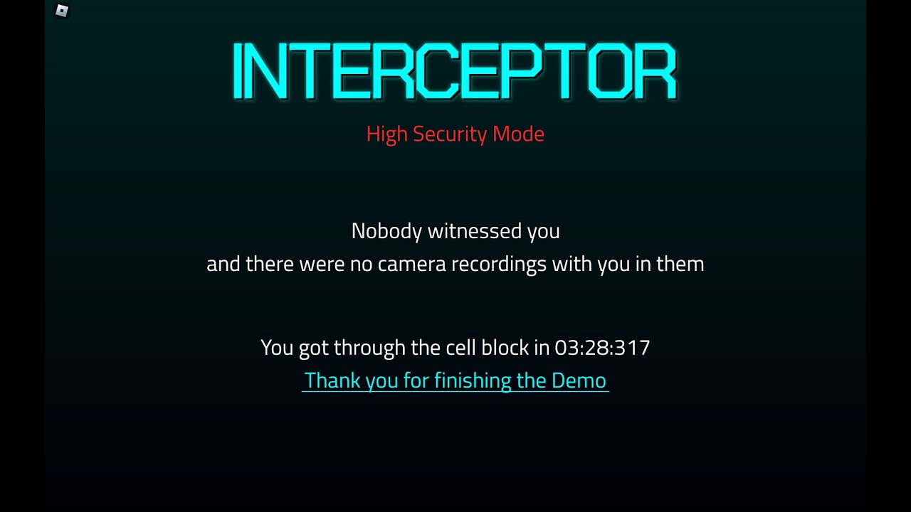 Roblox Interceptor Demo run (High security, unseen) 3:28:317 - YouTube