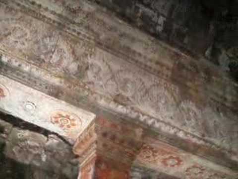 Detail on ceiling inside Angkor Wat - YouTube