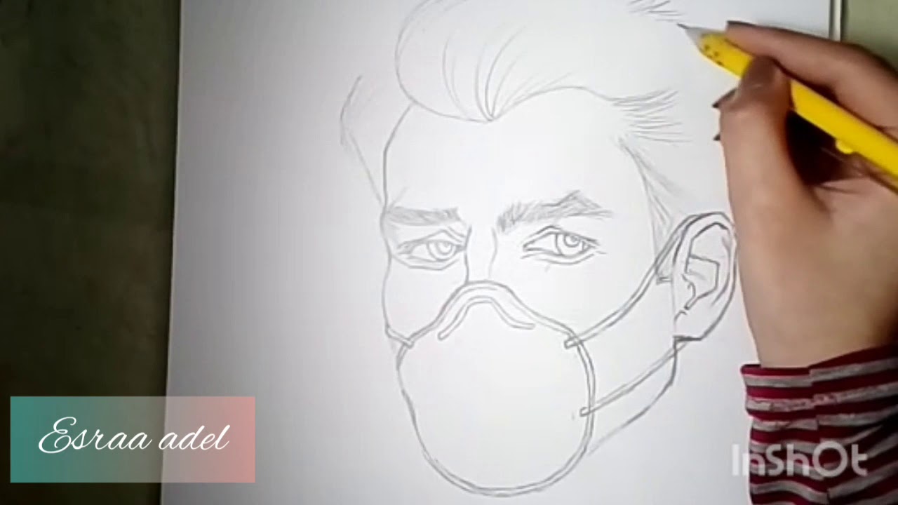 Draw a face with a mask. - YouTube