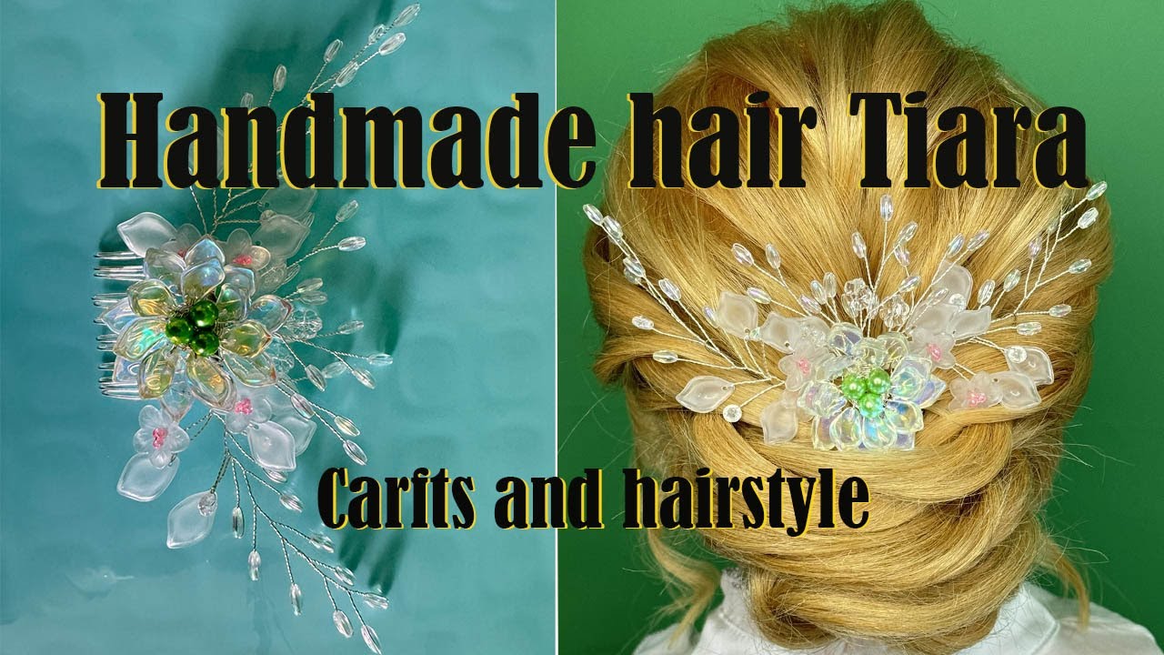 Hand made clear crystal hair accessories with match up hair style ...