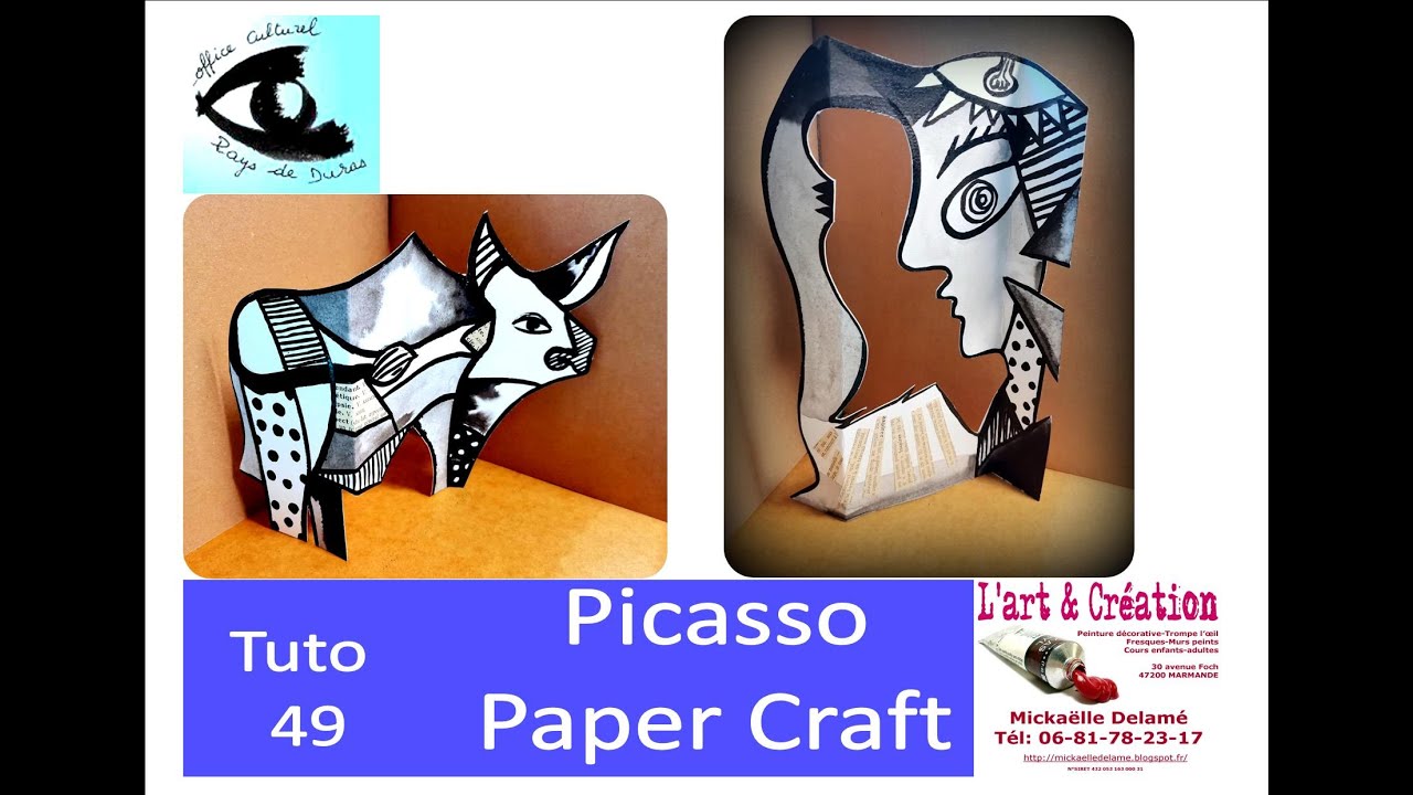 TUTO PICASSO PAPER CRAFT - YouTube